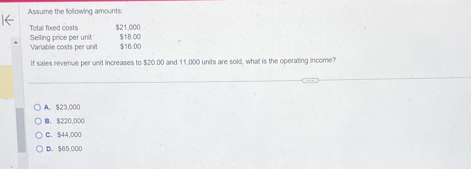 Solved Assume the following amounts:\table[[Total fixed | Chegg.com