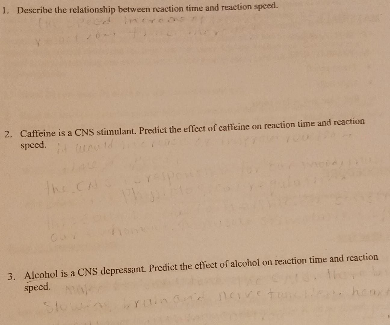 Slow Reaction Time Alcohol