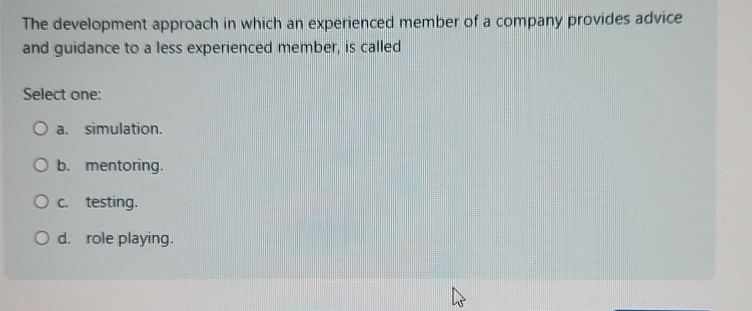 Solved The development approach in which an experienced | Chegg.com