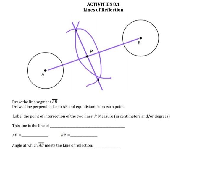 Solved ACTIVITIES 8.1 Lines of Reflection 00 Р Draw the line | Chegg.com