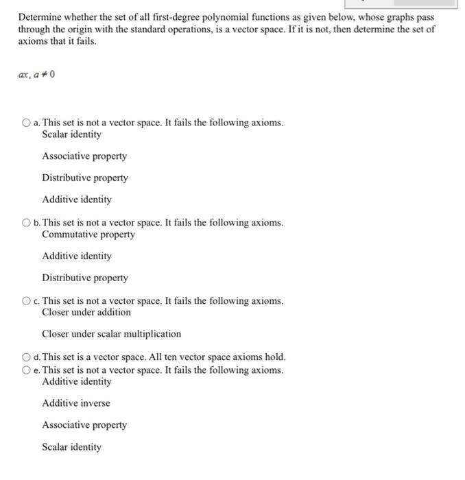 Solved Determine whether the set of all first-degree | Chegg.com