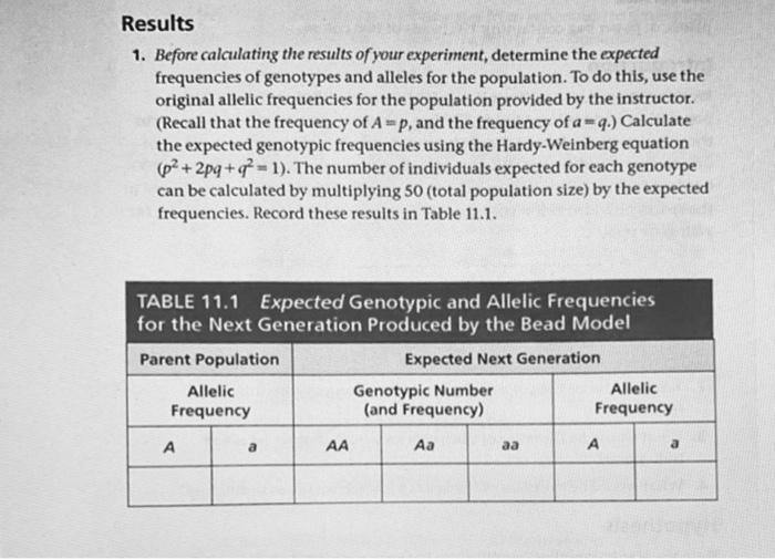 Help ASAP completing tables and questions:Allelic | Chegg.com