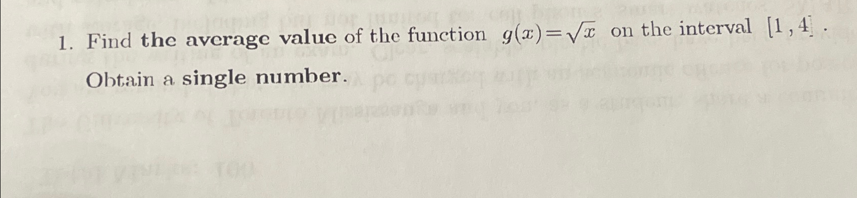 Solved Find the average value of the function g(x)=x2 ﻿on | Chegg.com
