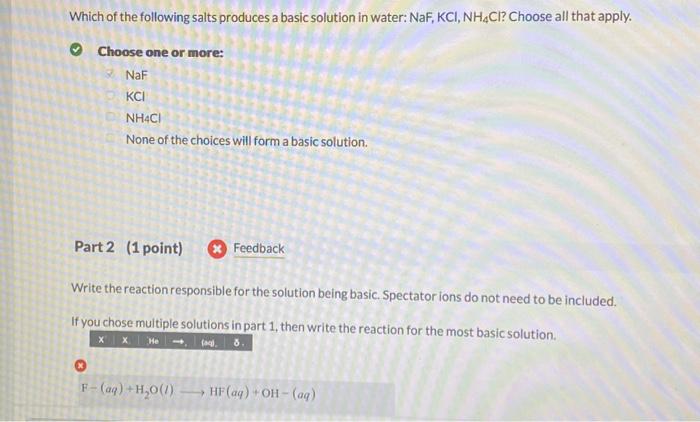 Solved Which of the following salts produces a basic | Chegg.com