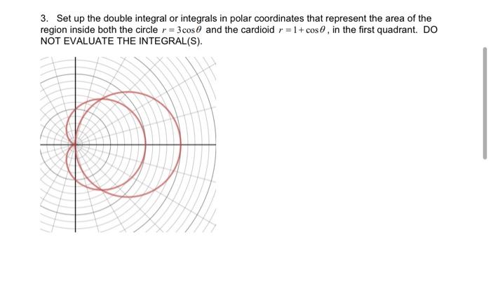 Solved 3. Set up the double integral or integrals in polar | Chegg.com
