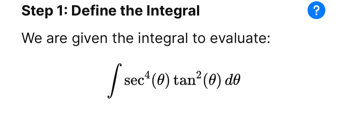 Solved Step 1: Define the Integral?We are given the integral | Chegg.com