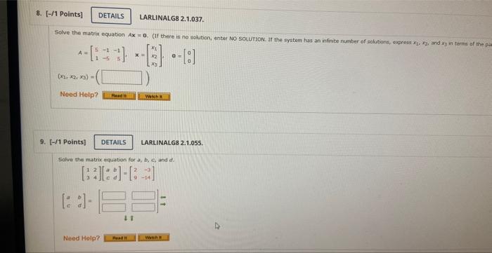 Solved Express the column matrix b as a linear combination | Chegg.com