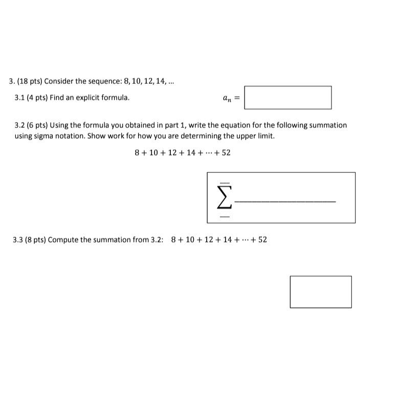 Solved (18 ﻿pts) ﻿Consider the sequence: | Chegg.com