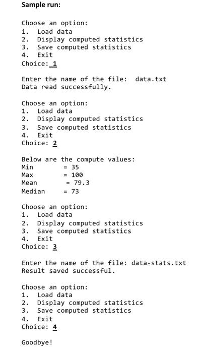 Solved here is my code for the program, it runs the | Chegg.com