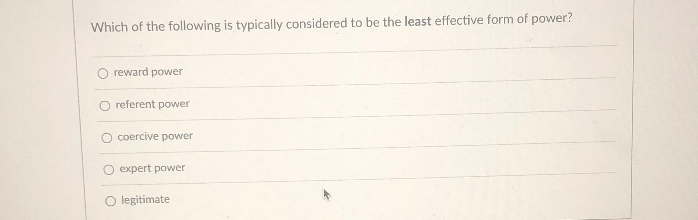 Solved Which of the following is typically considered to be | Chegg.com