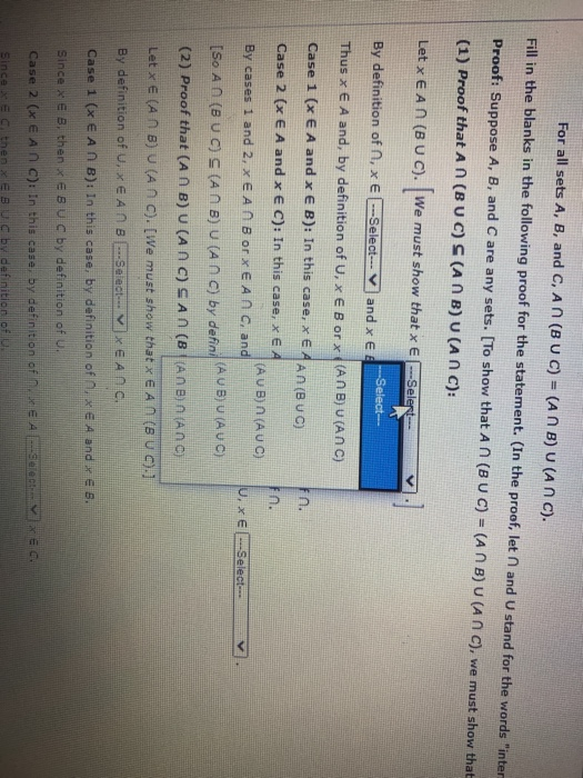 Solved Consider the statement For all sets A, B, and C, AN | Chegg.com