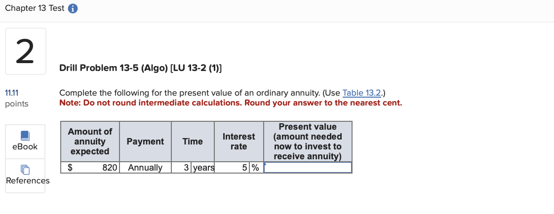 Solved Drill Problem 13-5 (Algo) [LU 13-2 (1)] ﻿Complete the | Chegg.com