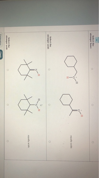 Solved In each row of the table below, select the stronger | Chegg.com