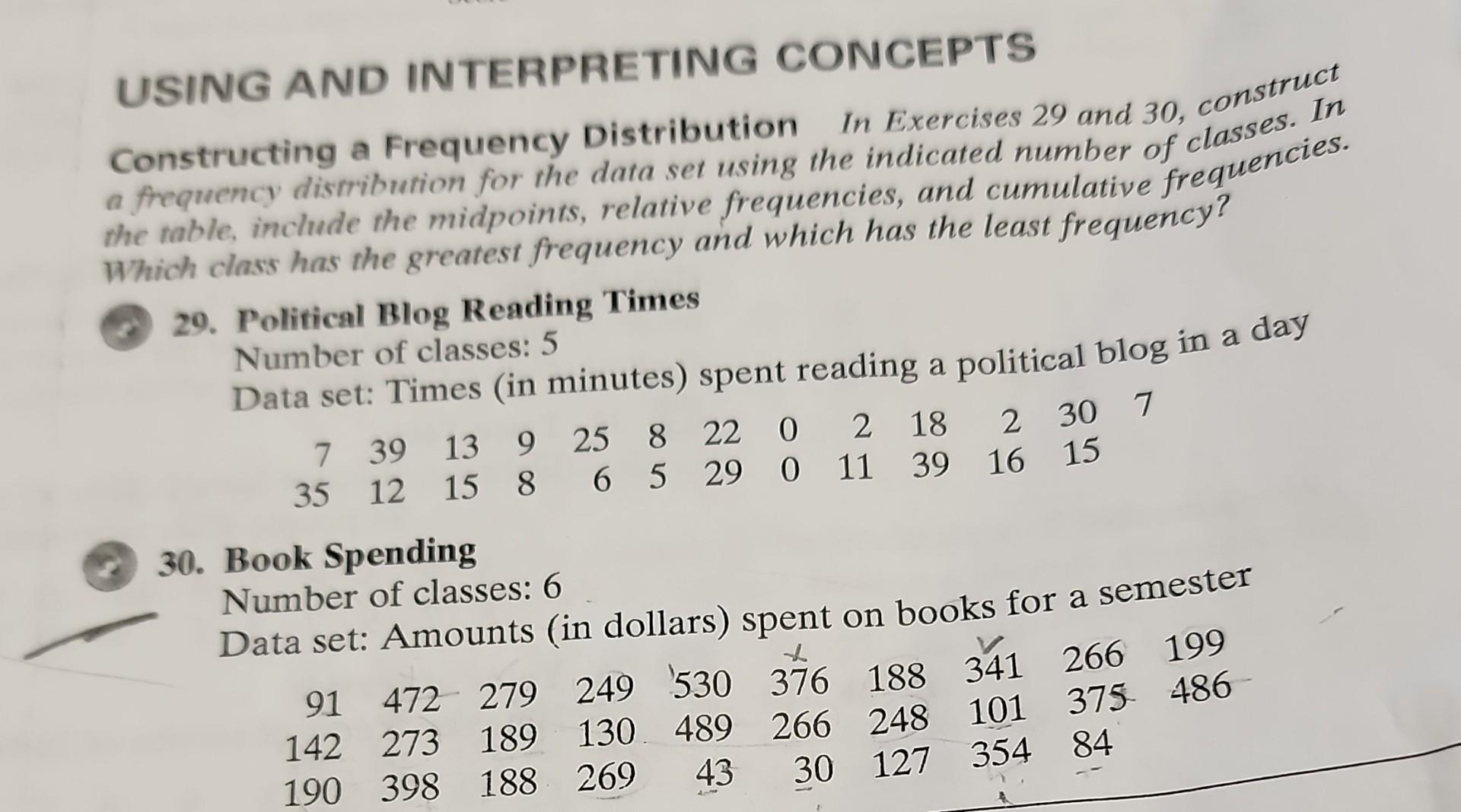 Solved USING AND INTERPRETING CONGEPTS Constructing a | Chegg.com