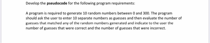 Solved Develop the pseudocode for the following program | Chegg.com
