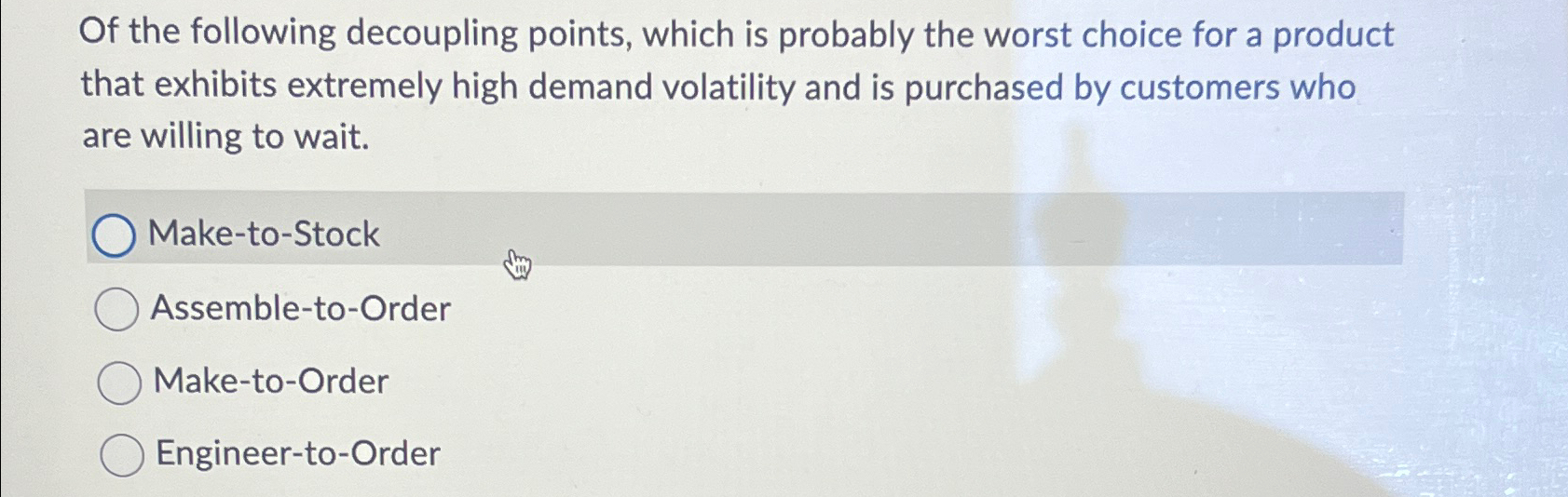Solved Of the following decoupling points, which is probably | Chegg.com