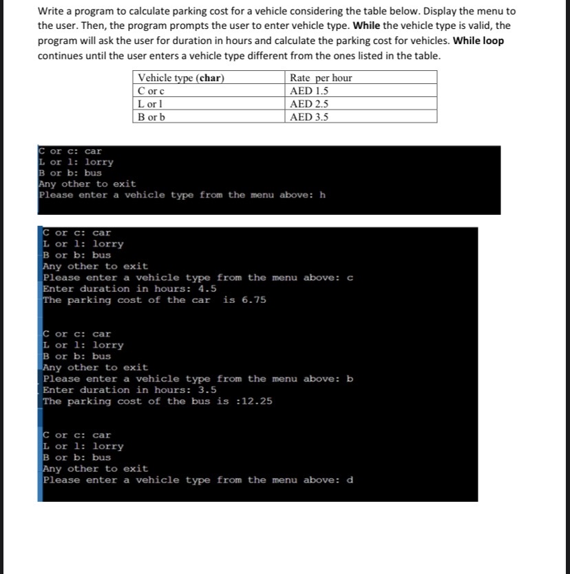 Solved I need with c++Write a program to calculate parking | Chegg.com