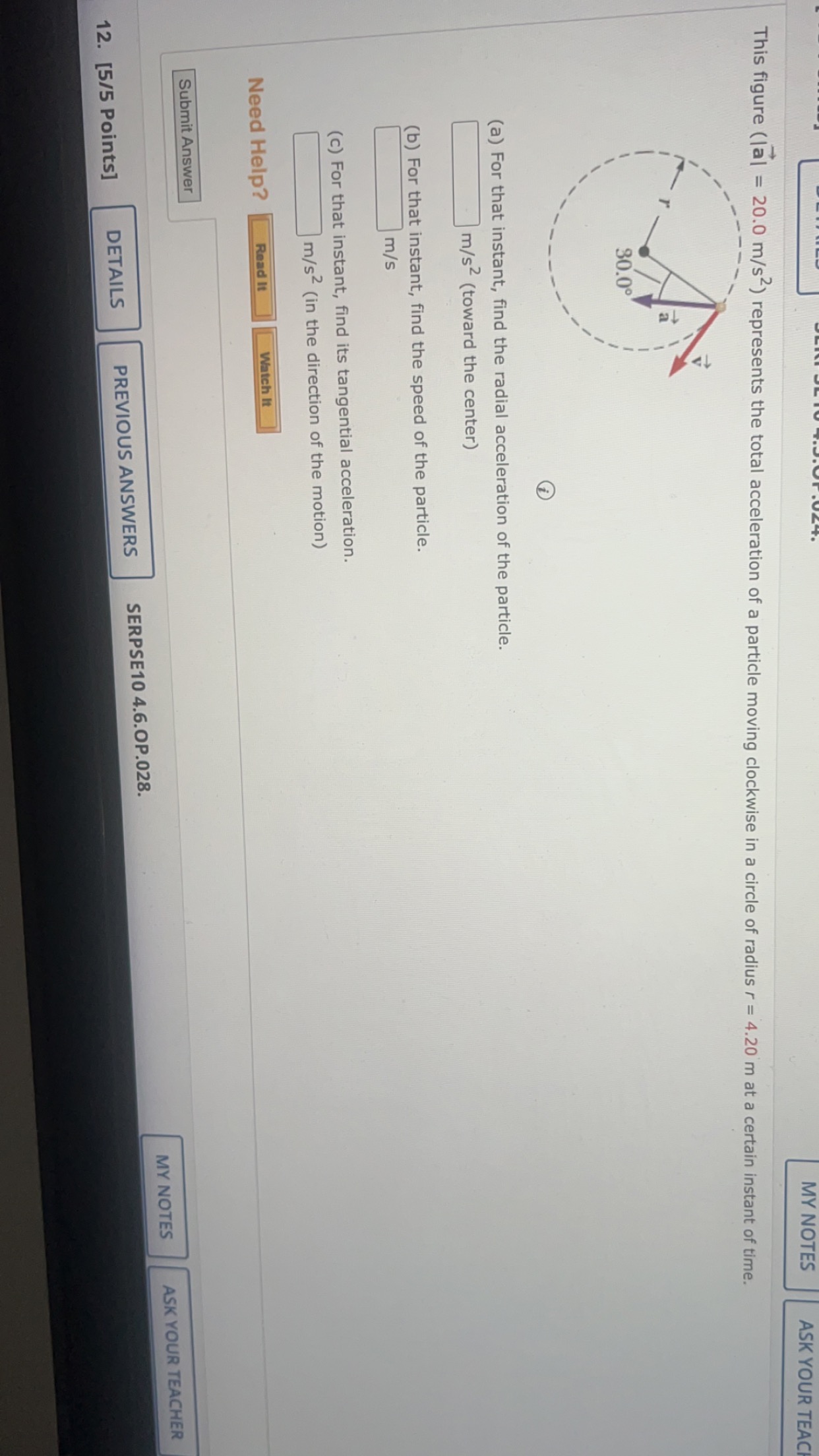Solved This figure (|vec(a)|=20.0ms2) ﻿represents the total | Chegg.com