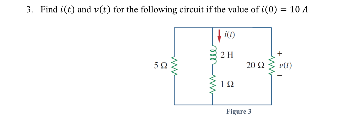 Solved Find i(t) ﻿and v(t) ﻿for the following circuit if the | Chegg.com
