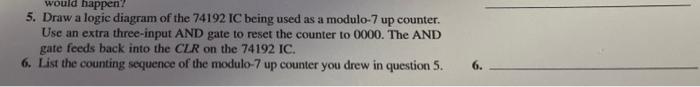 Solved would happen? 5. Draw a logic diagram of the 74192 IC | Chegg.com