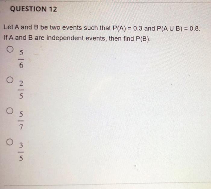 Solved Let A and B be two events such that P(A)=0.3 and | Chegg.com