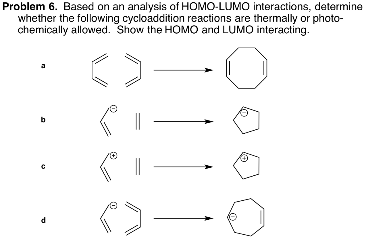 Solved Problem 6. ﻿Based on an analysis of HOMO-LUMO | Chegg.com