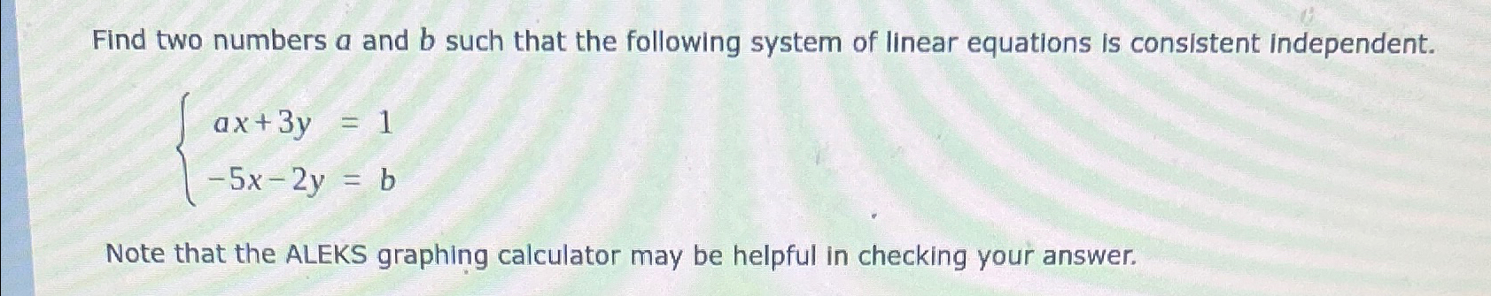 Find two numbers a and b ﻿such that the following | Chegg.com