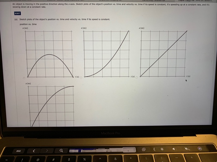 Solved Sketch plots of the object's position time and | Chegg.com