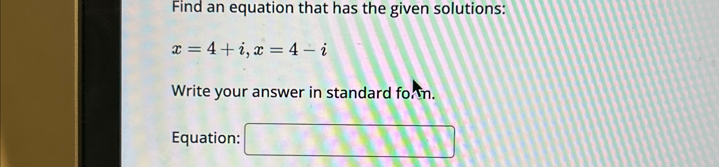Solved Find an equation that has the given | Chegg.com