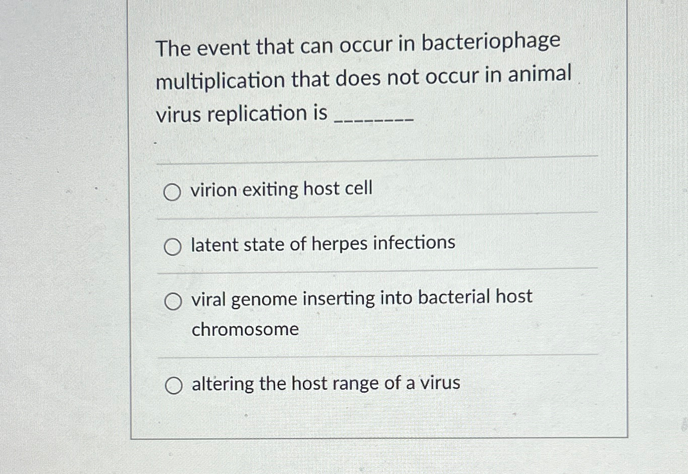 Solved The Event That Can Occur In Bacteriophage