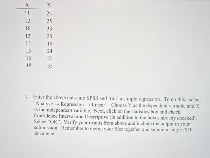 Solved 7. Enter the above data into SPSS and 'run' a simple | Chegg.com