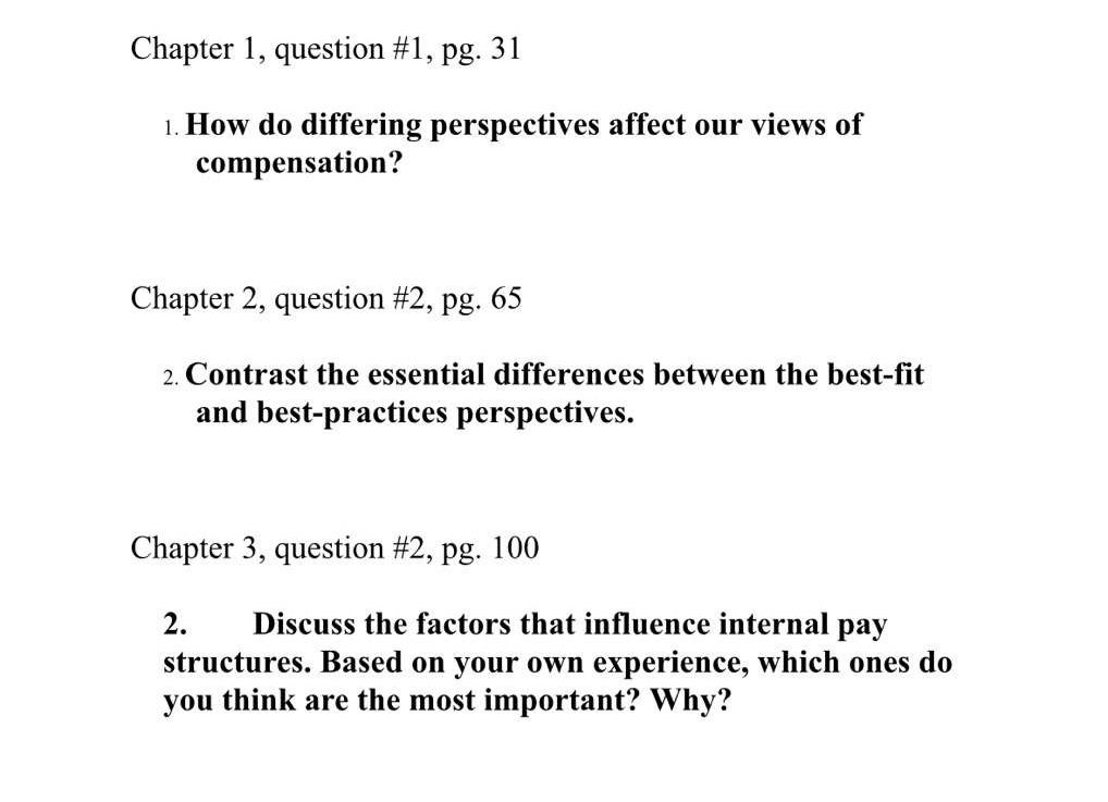 Solved Chapter 1, ﻿question #1, ﻿pg. 31How do differing | Chegg.com