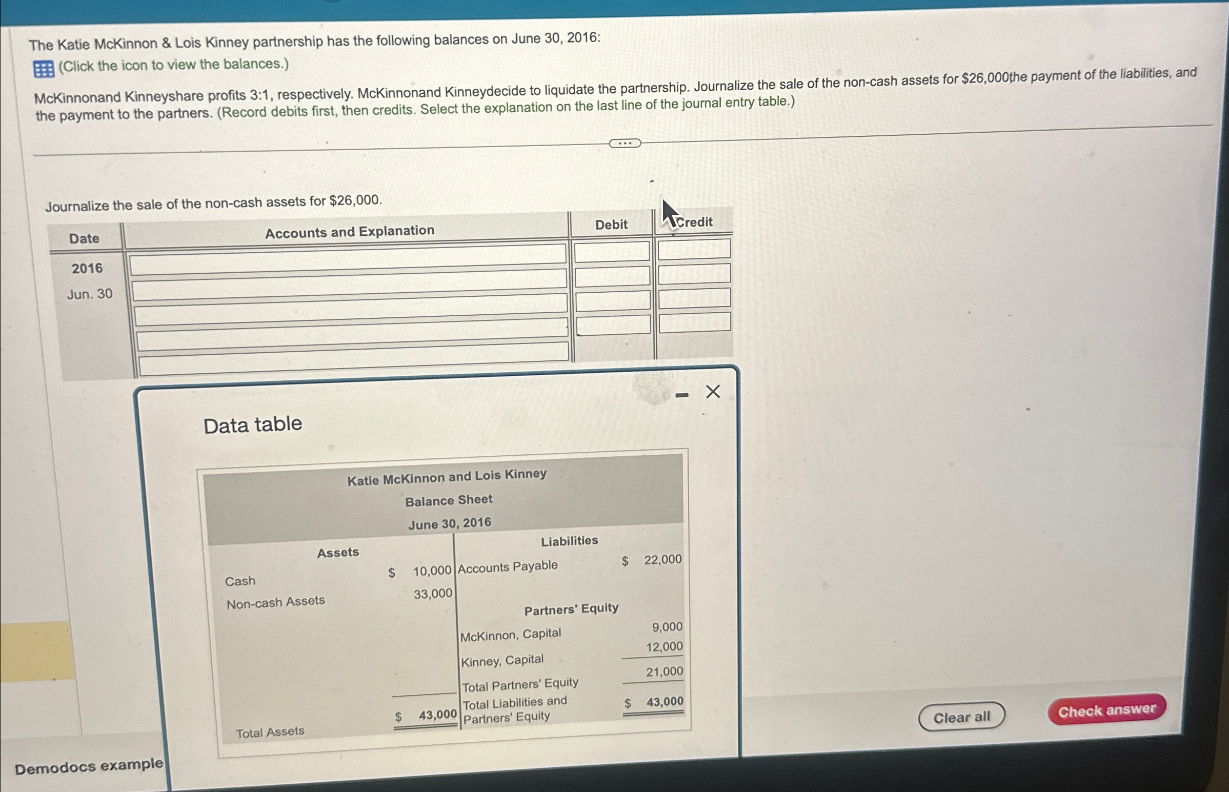 Solved The Katie McKinnon & Lois Kinney partnership has the | Chegg.com