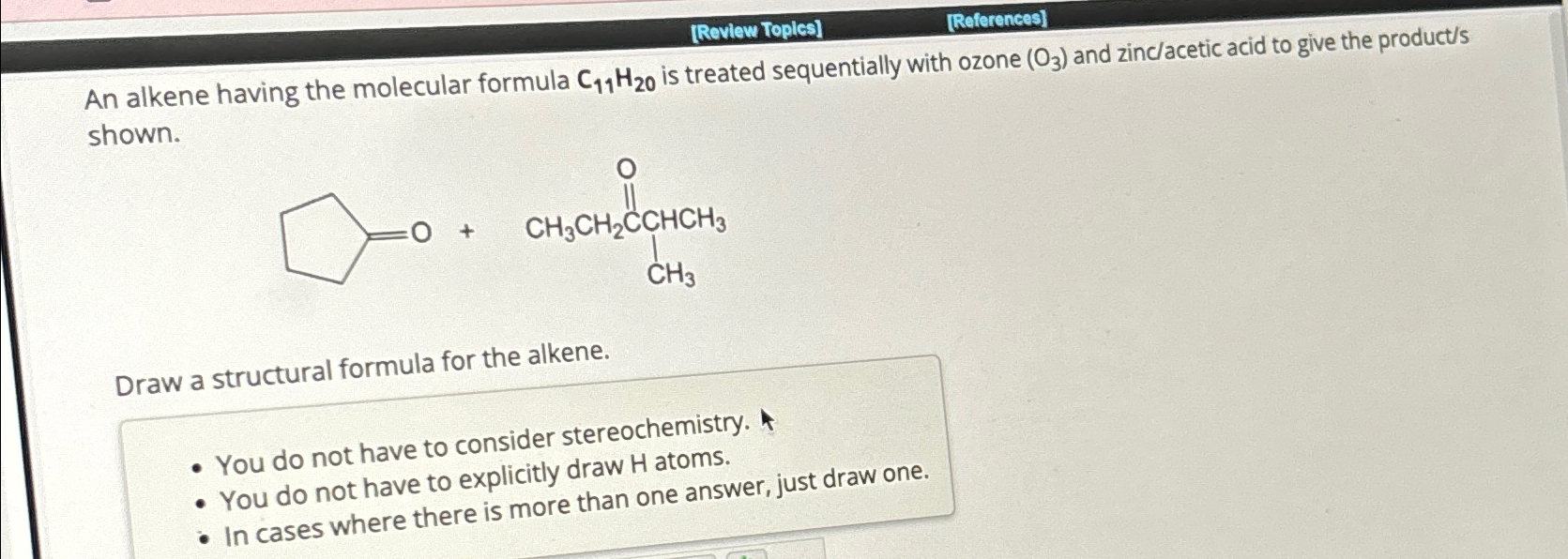 Solved [Review Toples][References]An alkene having the | Chegg.com