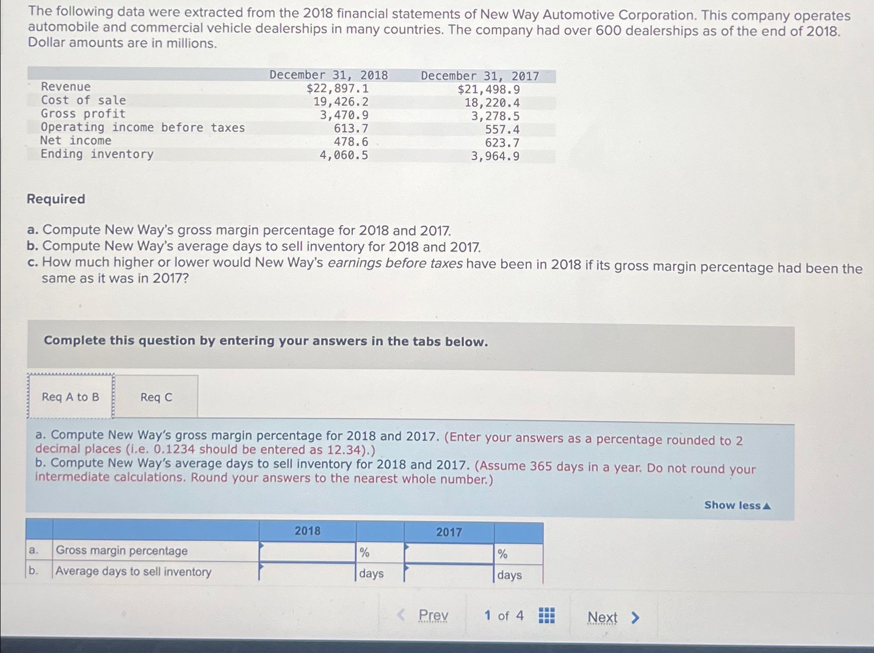 Solved The following data were extracted from the 2018 | Chegg.com