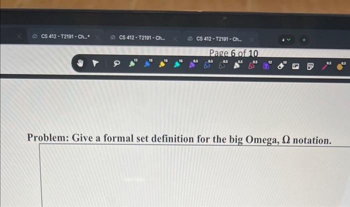 Solved Problem: Give a formal set definition for the big | Chegg.com