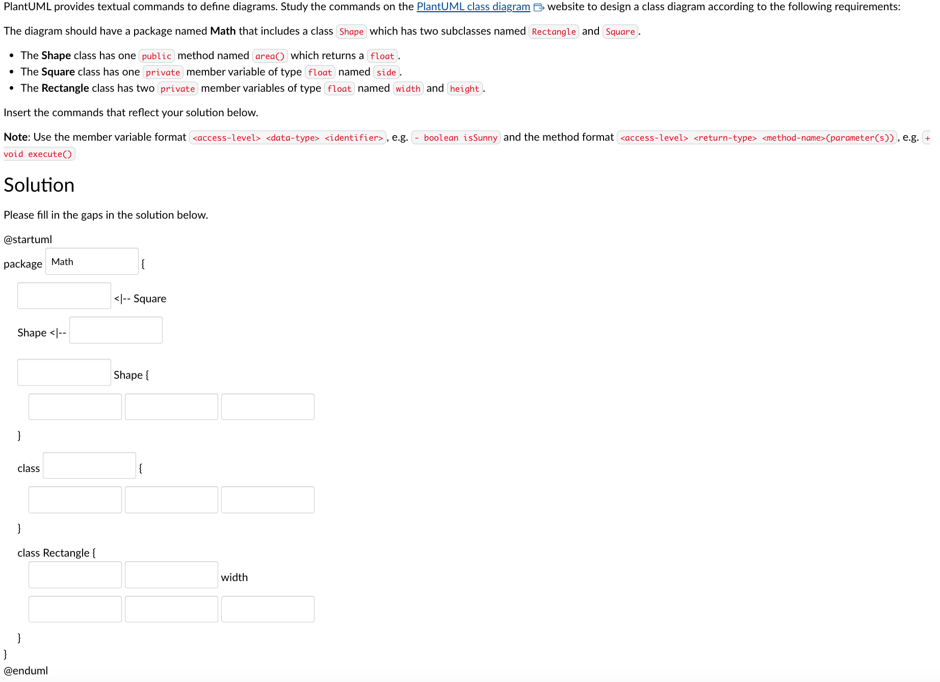 Fill in the blanks accordingly with the format given | Chegg.com