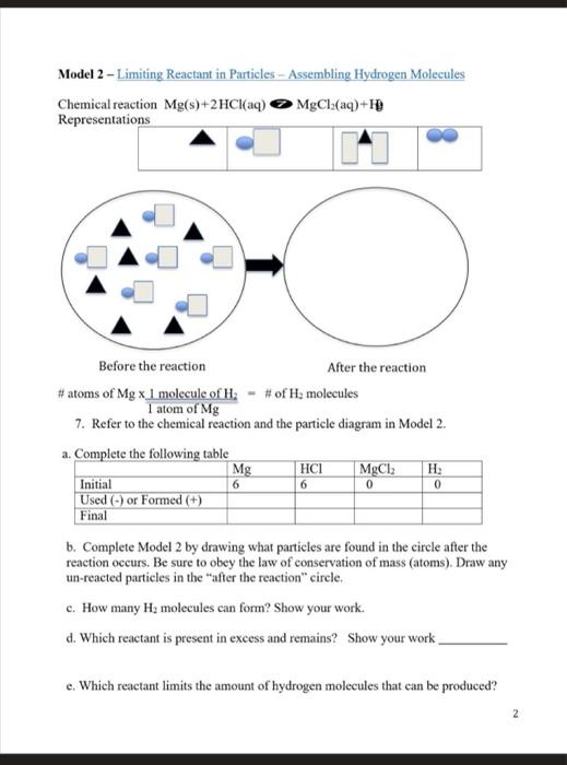 Solved Model 3 - Limiting Reactant in Particles - Assembling | Chegg.com
