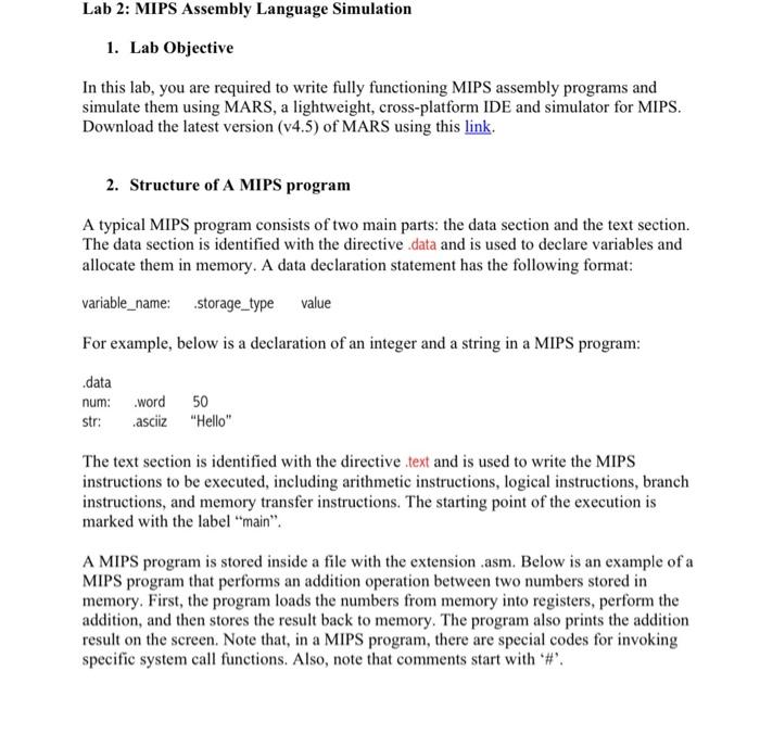 Solved .data N: .word 874 msg1: .asciiz "even number" # use | Chegg.com