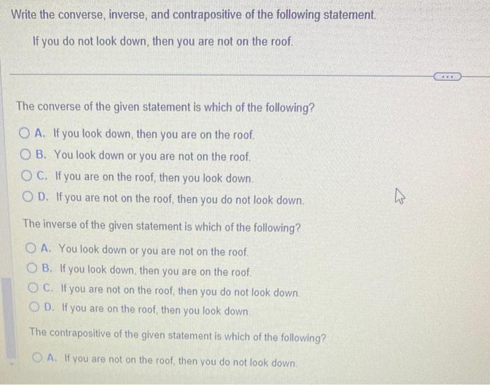 Solved Write the converse, inverse, and contrapositive of | Chegg.com