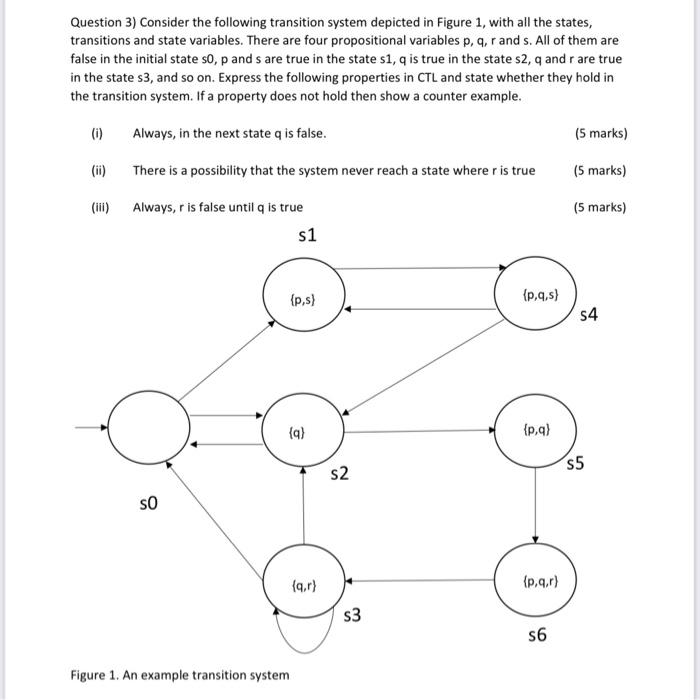 Solved Question 3) Consider the following transition system | Chegg.com