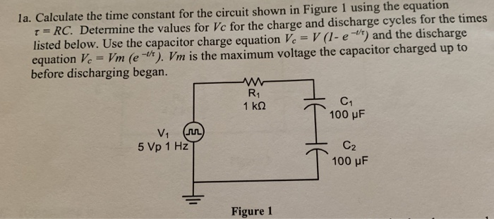 Solved la. Calculate the time constant for the circuit shown | Chegg.com