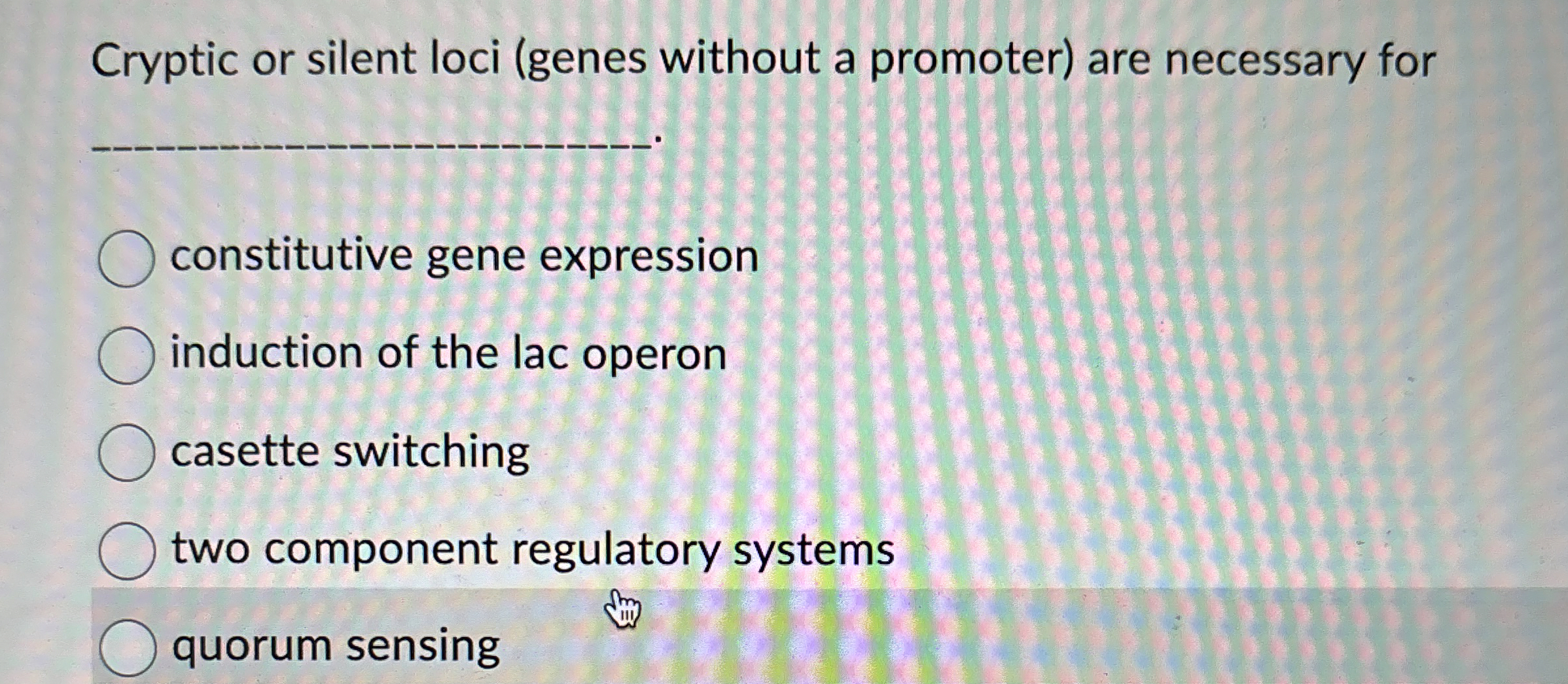 Solved Cryptic or silent loci (genes without a promoter) | Chegg.com