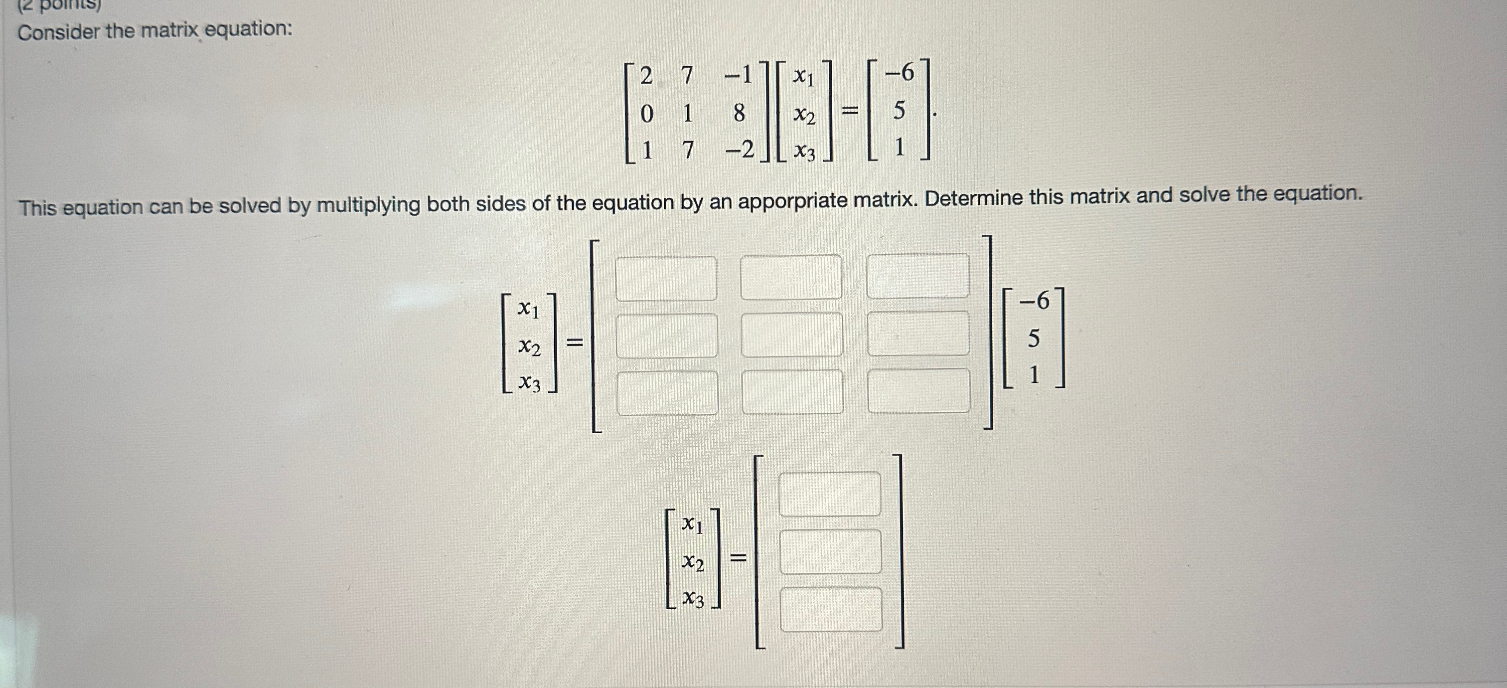 Solved Consider the matrix | Chegg.com