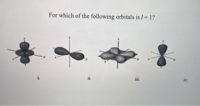 Solved For which of the following orbitals is /= 1? 111. iv. | Chegg.com