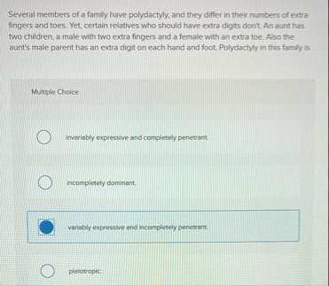 Solved Several members of a family have polydactyly, and | Chegg.com