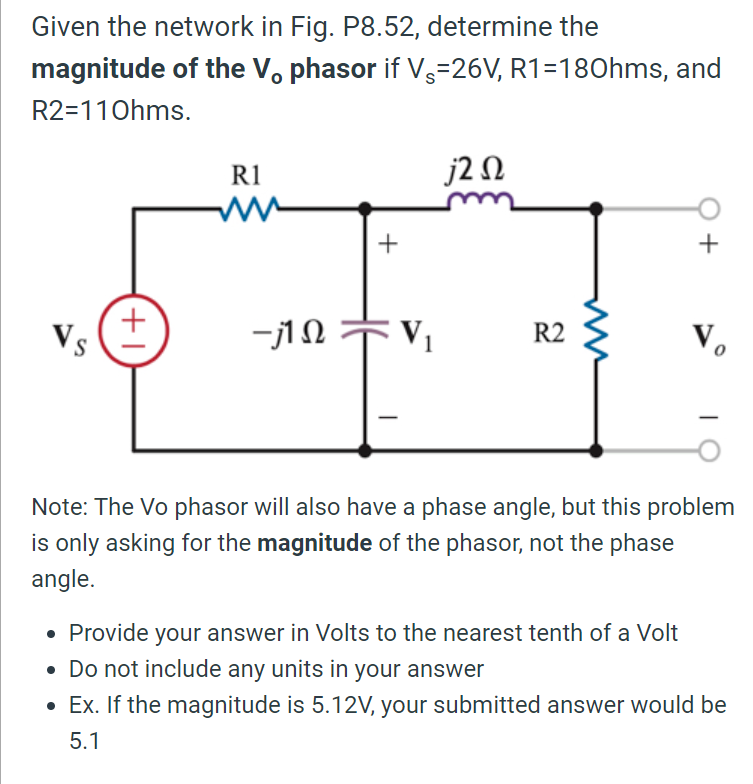 Solved Given the network in Fig. P8.52, ﻿determine the | Chegg.com