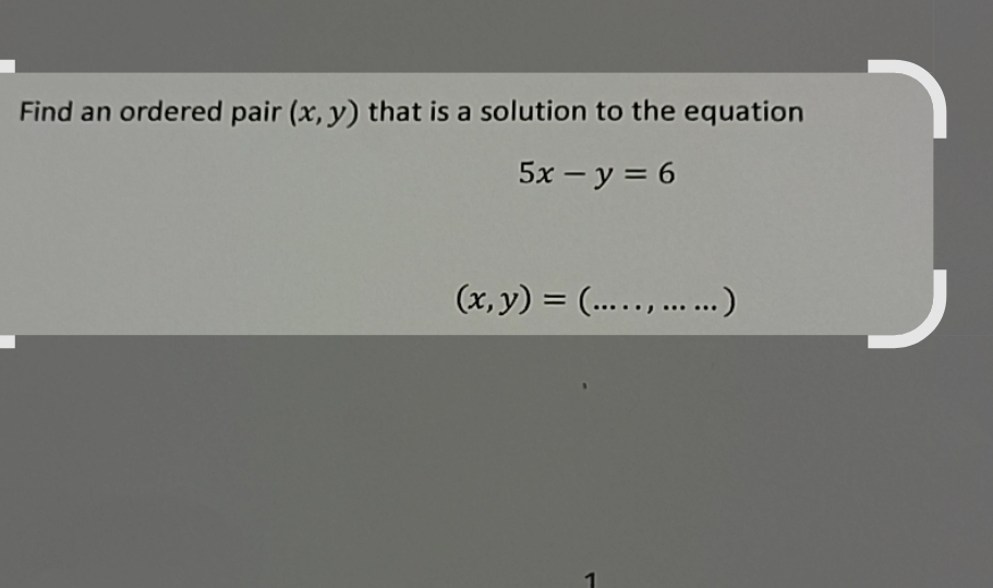 Solved Find an ordered pair (x,y) ﻿that is a solution to the | Chegg.com