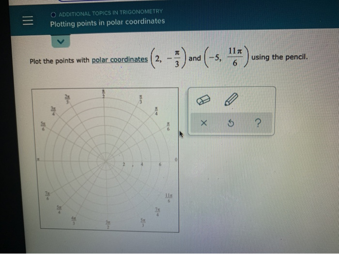 Solved O ADDITIONAL TOPICS IN TRIGONOMETRY Plotting points | Chegg.com Solved O ADDITIONAL TOPICS IN TRIGONOMETRY Plotting points | Chegg.com
