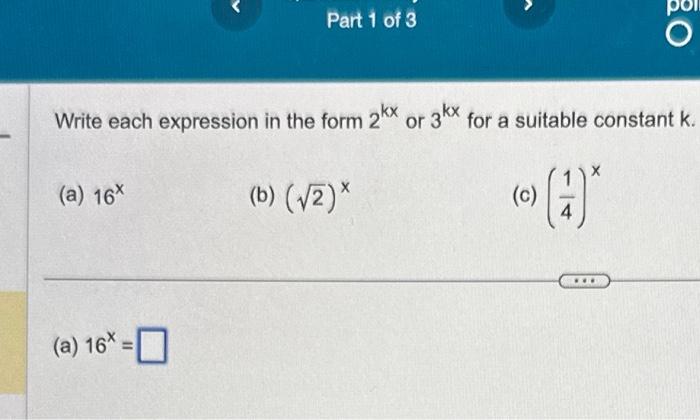 Solved Write each expression in the form 2kx or 3kx for a | Chegg.com